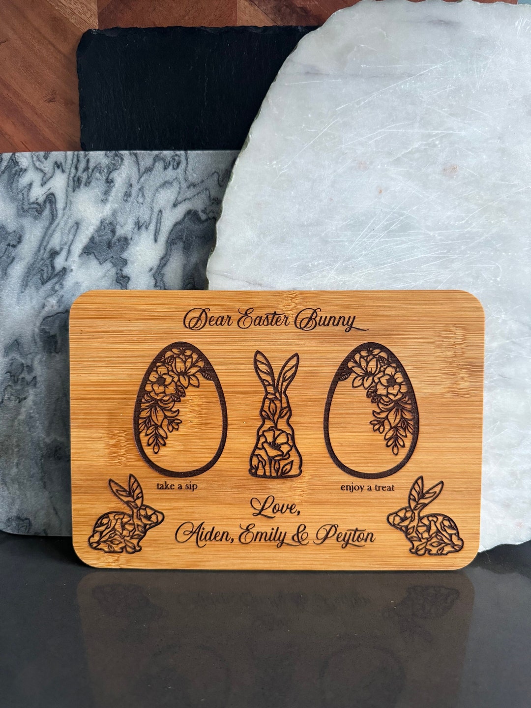 Personalized Easter Bunny Tray / Easter Cutting Board / Charcuterie ...