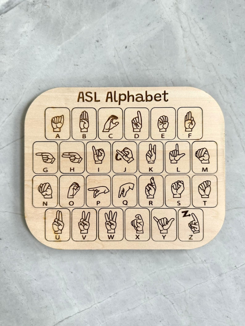 Wood Sign Language Puzzle / ASL Alphabet Puzzle / Montessori Alphabet ...