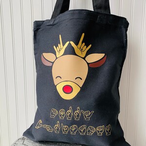 American Sign Language Tote Bag / ASL Christmas Bag / Reusable Shopping ...