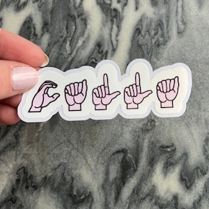 Personalized Sign Language Name Sticker / Custom ASL Name Decal / ASL ...