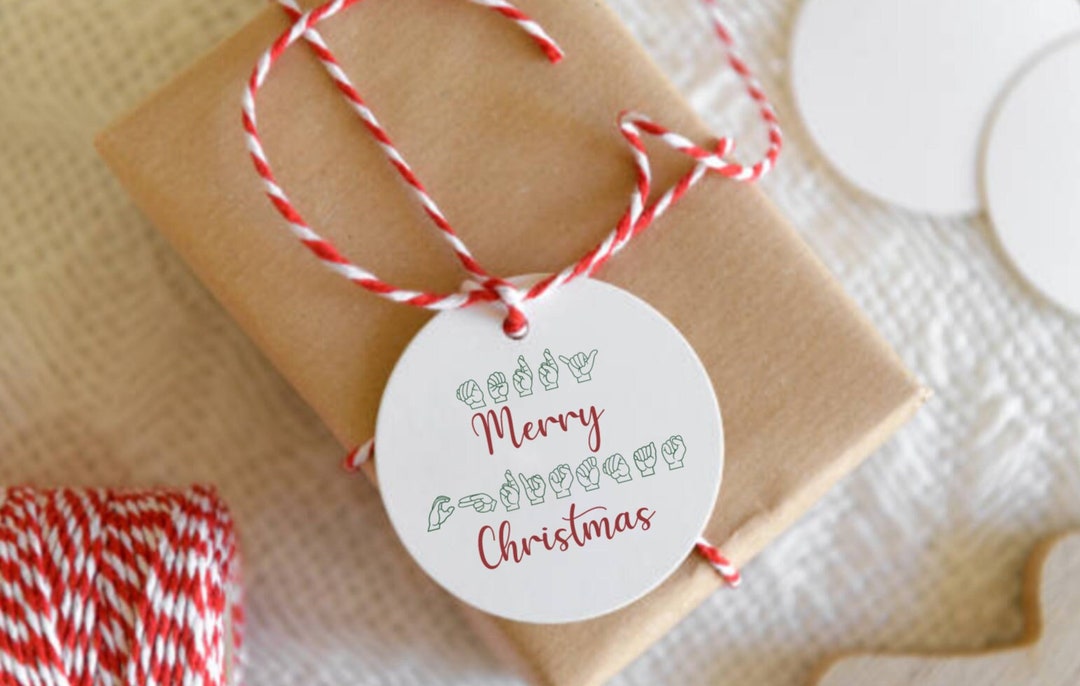 Sign Language Gift Tags / ASL Merry Christmas Gift Tag / - Etsy