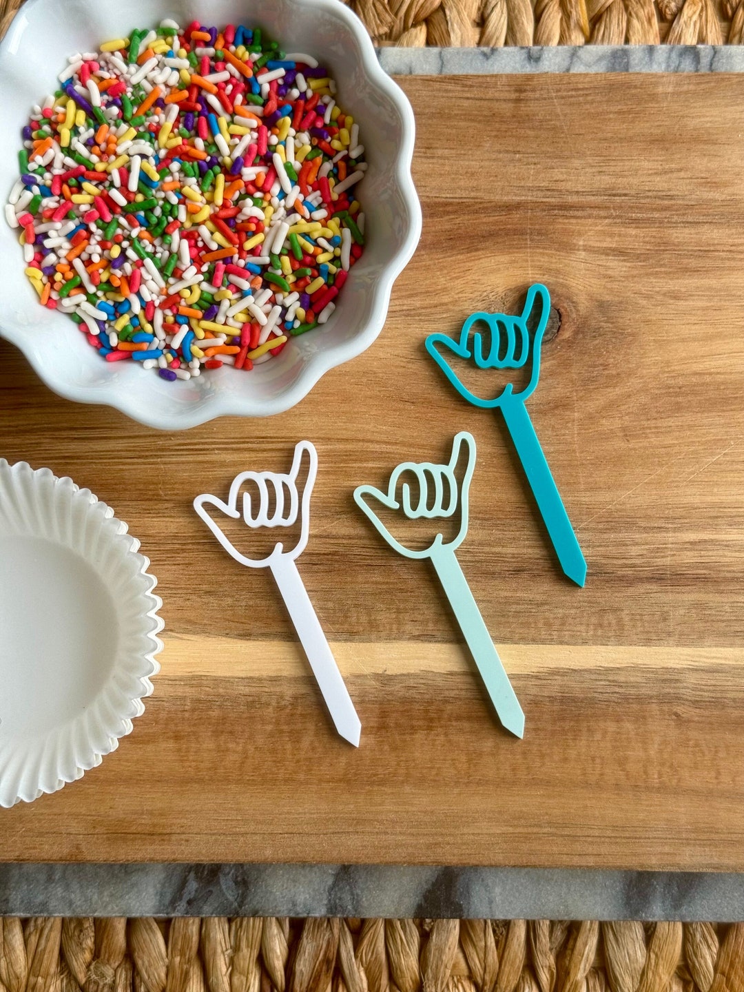 Shaka Cake Topper Set / Surfer Theme Party / Beach Cake Topper / Shaka ...