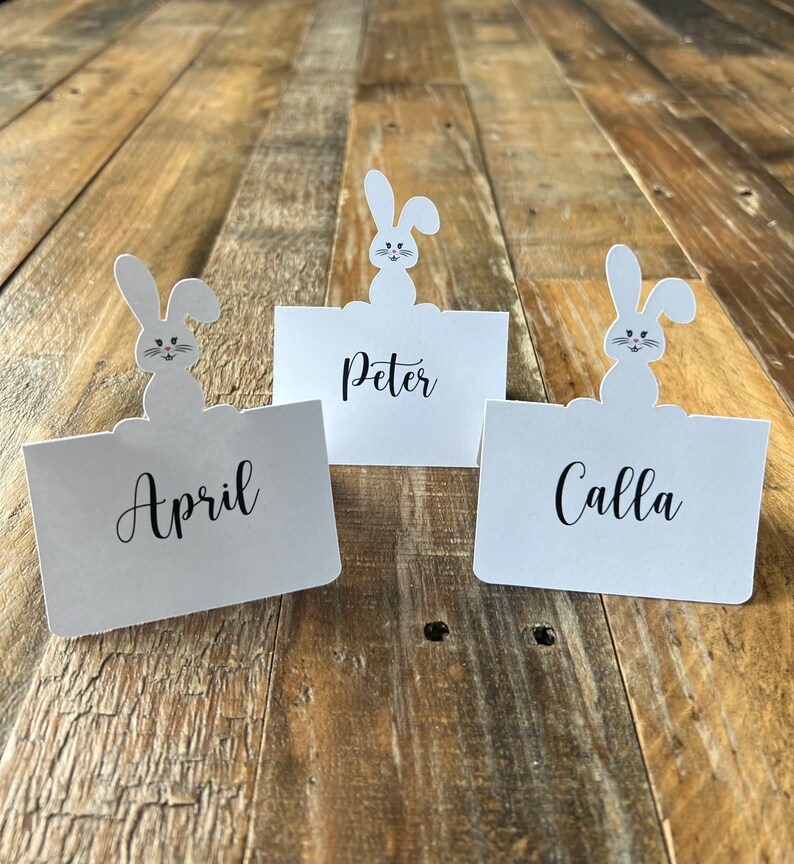 Easter Place Cards / Seating Cards for Easter Dinner / Rabbit Place ...