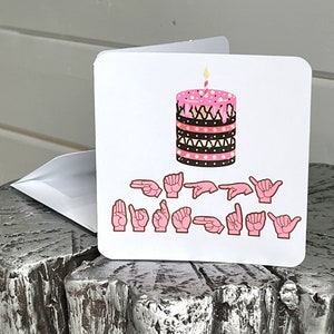 Sign Language Birthday Card / ASL Happy Birthday Card / Sign Language ...
