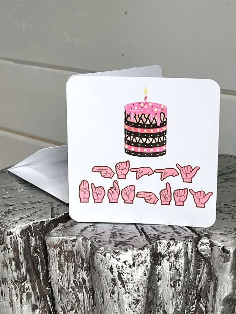 Sign Language Birthday Card / ASL Happy Birthday Card / Sign - Etsy