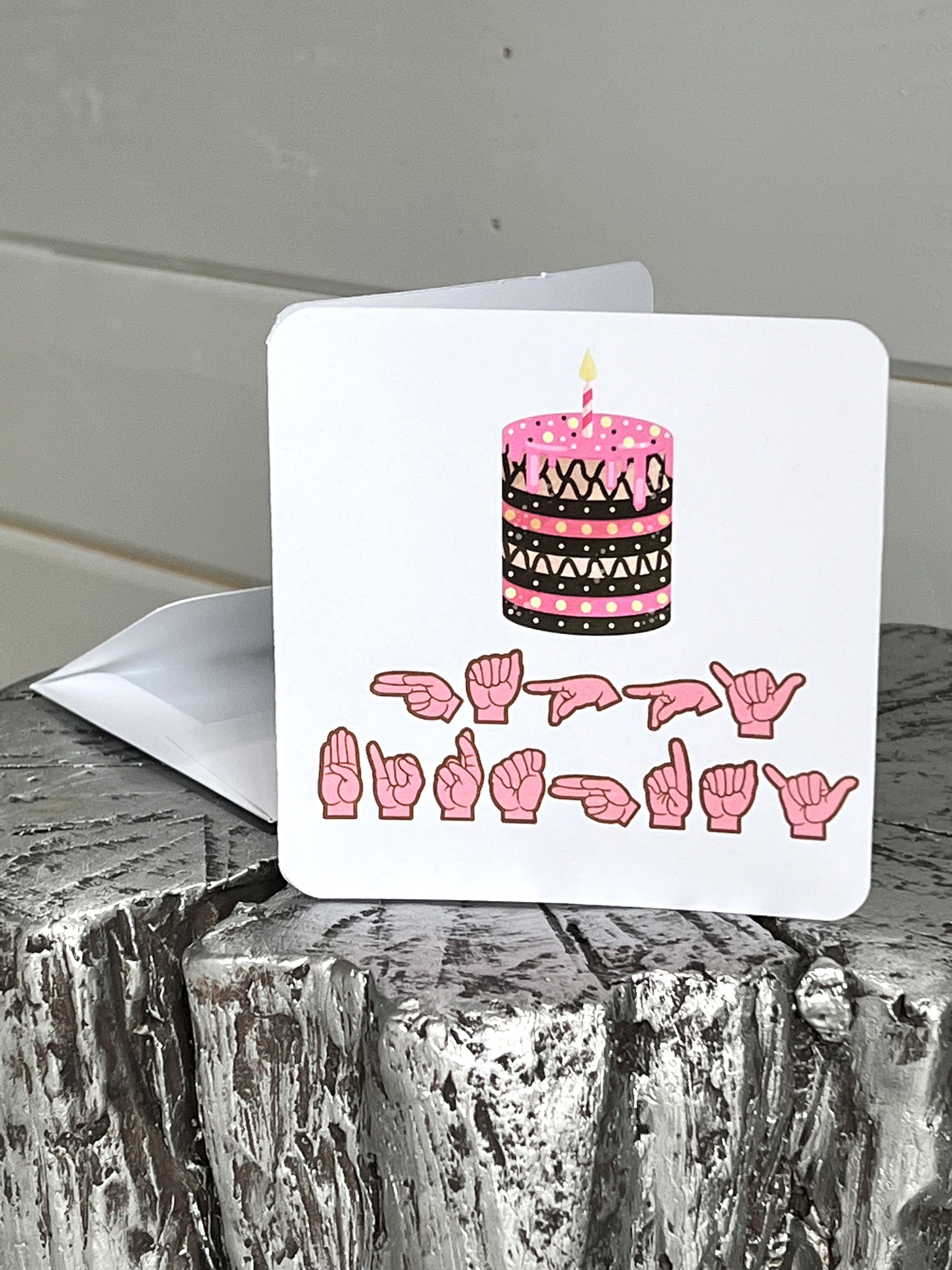 Sign Language Birthday Card / ASL Happy Birthday Card / Sign - Etsy