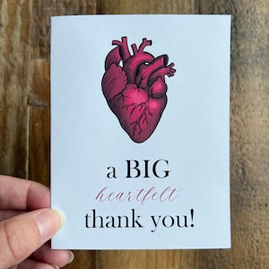Anatomical Heart Card / Human Heart Thank You Note / Card for ...