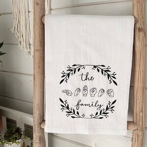 Personalized Sign Language Gift / Sign Language Tea Towel / Sign ...