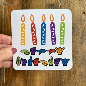 Sign Language Birthday Card / ASL Happy Birthday Card / Sign Language ...