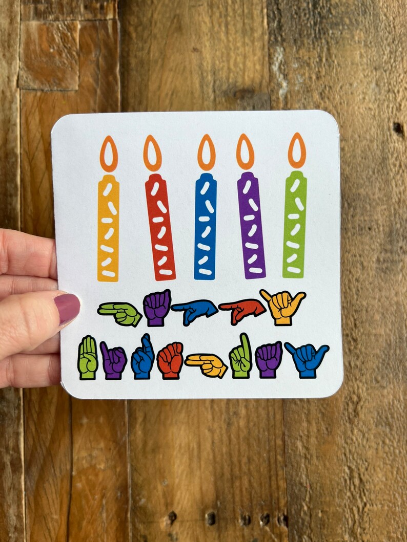Sign Language Birthday Card / ASL Happy Birthday Card / Sign Language ...