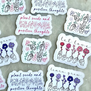 Sign Language Stickers / ASL Decals / ASL Sticker Pack / Inspirational ...