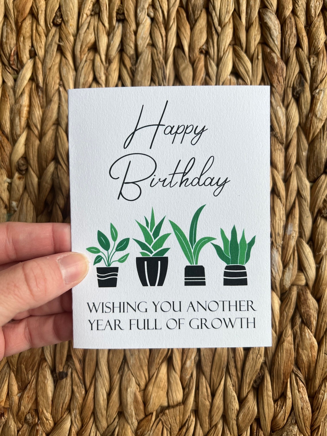 Happy Birthday Card / Birthday Plants Card / Another Year of Growth ...