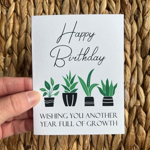 Happy Birthday Card / Birthday Plants Card / Another Year of Growth ...