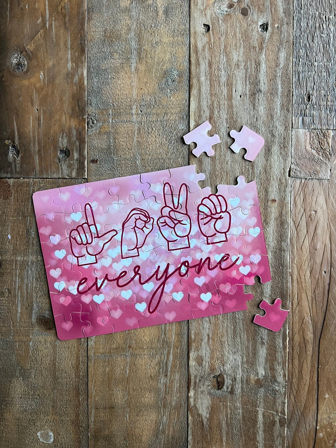 Sign Language Puzzle / ASL Valentines Day Gift / Sign Language - Etsy
