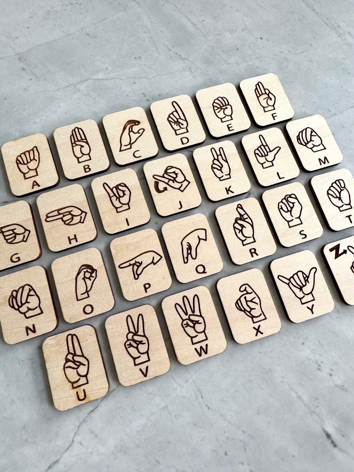 Wood Sign Language Puzzle / ASL Alphabet Puzzle / Montessori Alphabet ...