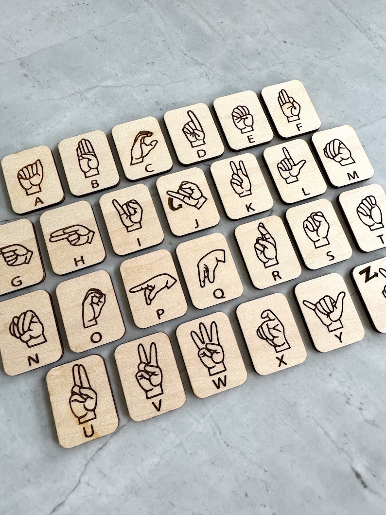 Wood Sign Language Puzzle / ASL Alphabet Puzzle / Montessori Alphabet ...