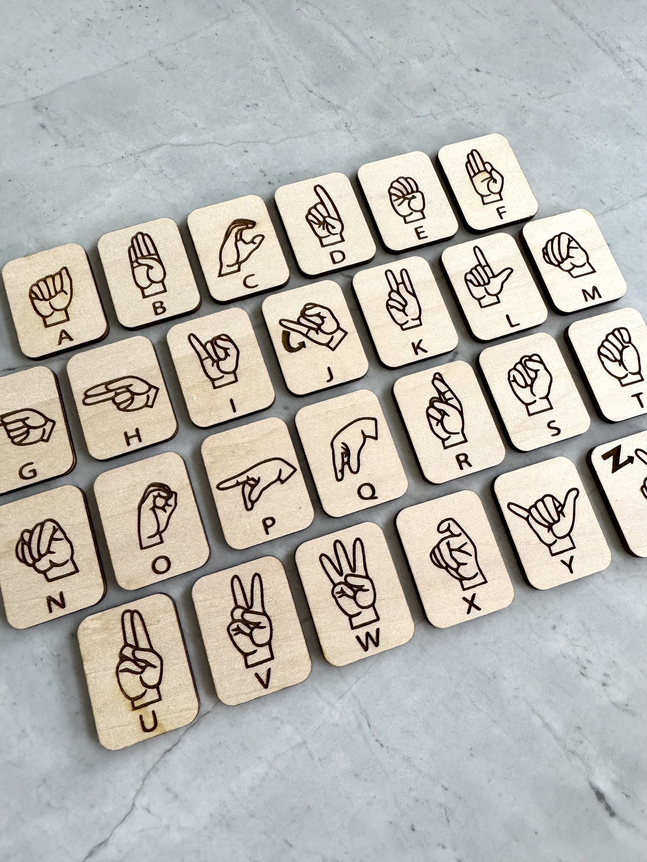 Wood Sign Language Puzzle / ASL Alphabet Puzzle / Montessori Alphabet ...