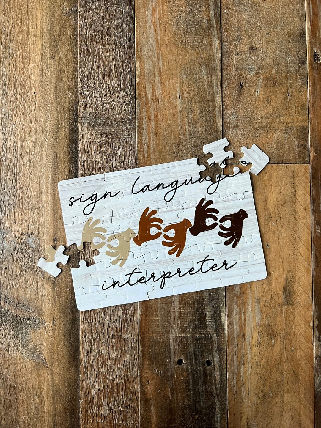 Sign Language Puzzle / ASL Gift / Sign Language Interpreter / Gift for ...