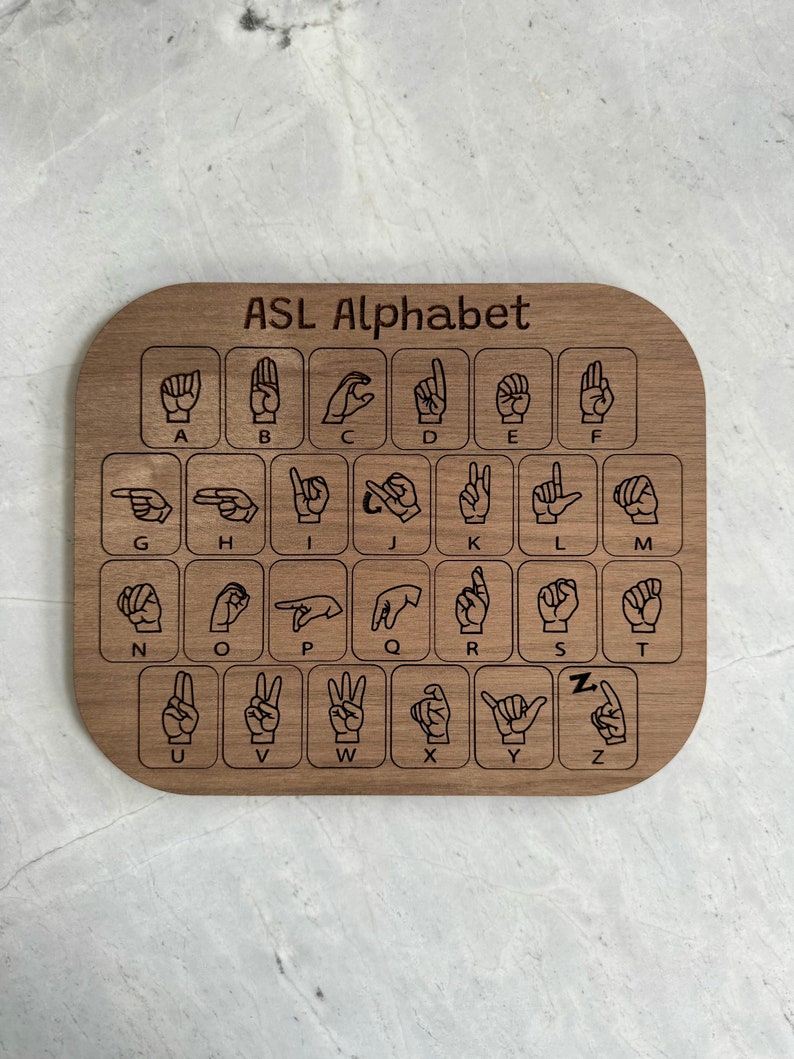 Wood Sign Language Puzzle / ASL Alphabet Puzzle / Montessori Alphabet ...