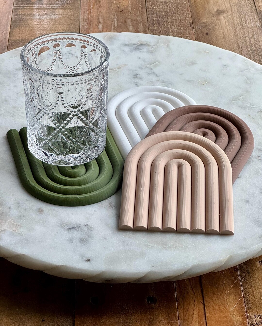 Modern Arch Coaster Set / Minimalist Drink Coasters / Coffee Table ...