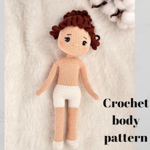 Crochet Girl Doll Body Pattern, Amigurumi English Basic Doll Pattern - Etsy