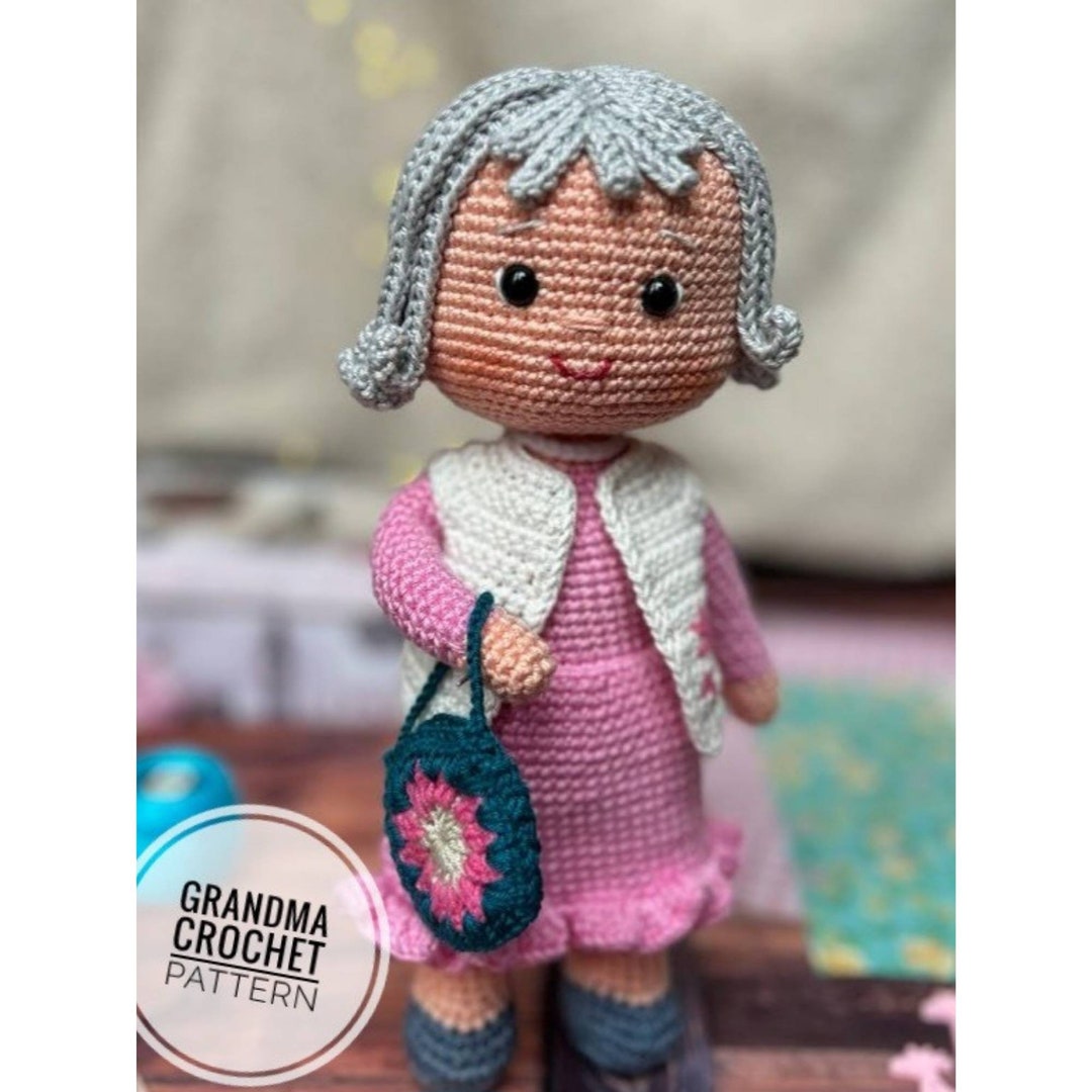 Crochet Grandma English Pattern, Amigurumi Grandma Pattern, Easy ...