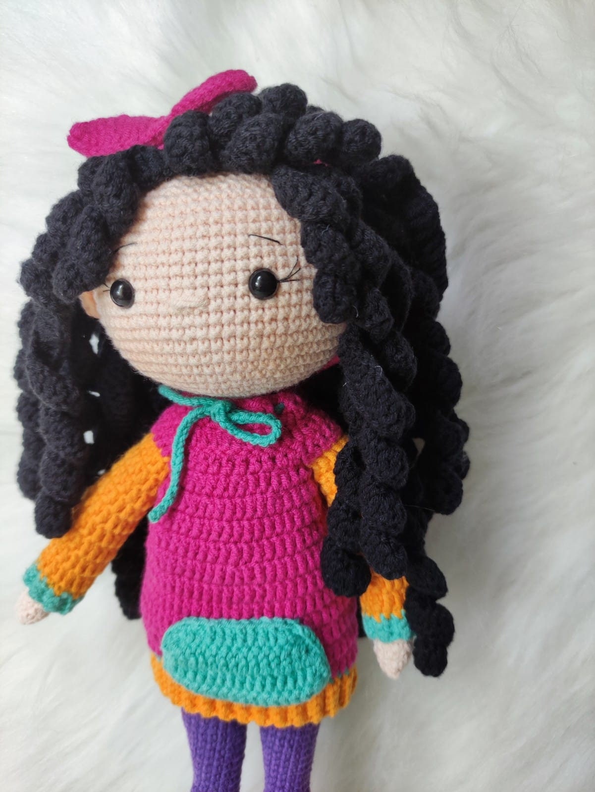 Black Curly Hair Doll, Princess Doll for Little Girls, Handmade ...