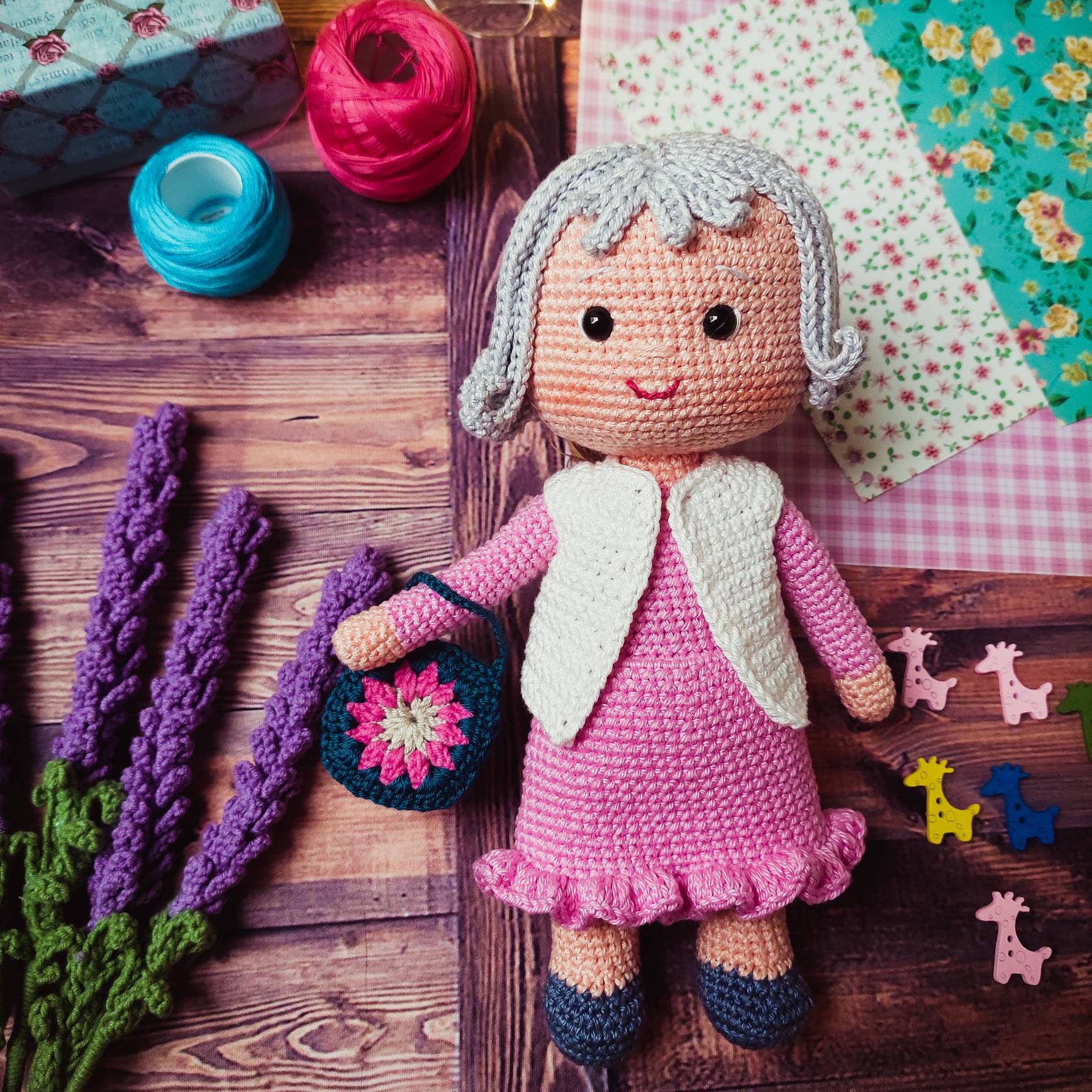 Crochet Grandma English Pattern, Amigurumi Grandma Pattern, Easy ...