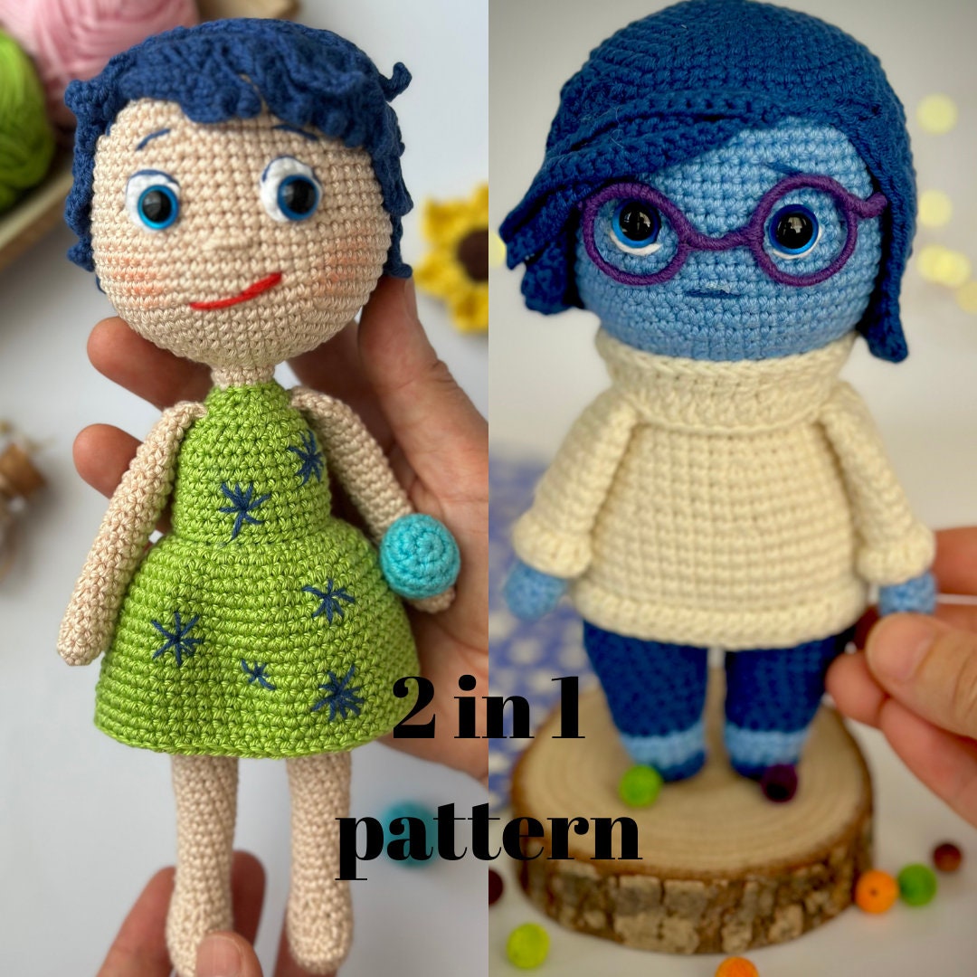 Joy and Sadness Crochet Pattern Inspired by Inside Out - Etsy