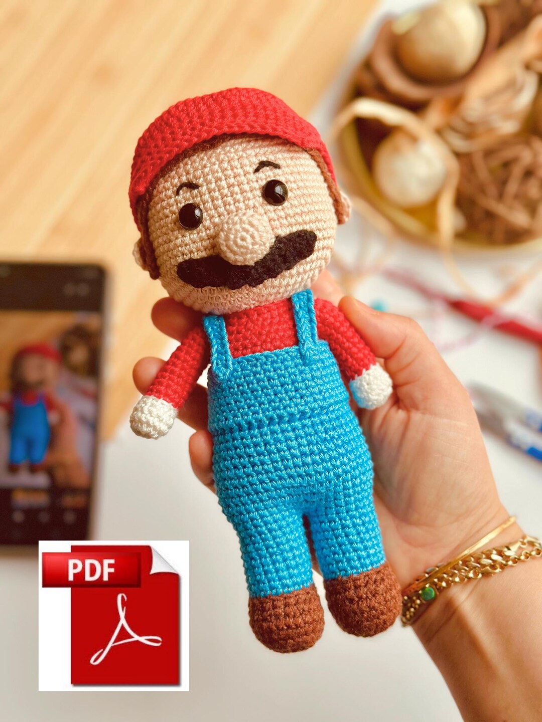 Crochet Mario-inspired Doll Pattern, Amigurumi PDF Pattern, Crochet Man ...