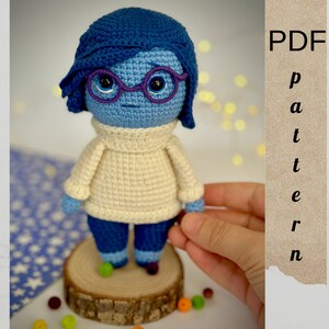 Crochet Sadness Amigurumi Pattern, Crochet Movie Character Pattern, Low ...