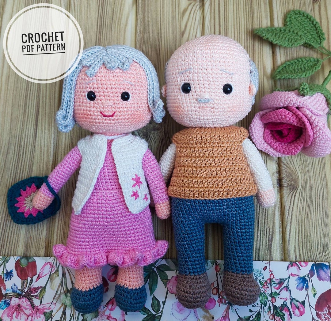 Crochet Grandma and Grandpa Pattern, Amigurumi Old Couple Pattern ...