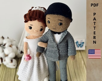 PATTERN Bride & Groom Amigurumi / Amigurumi Crochet Doll Pattern ...