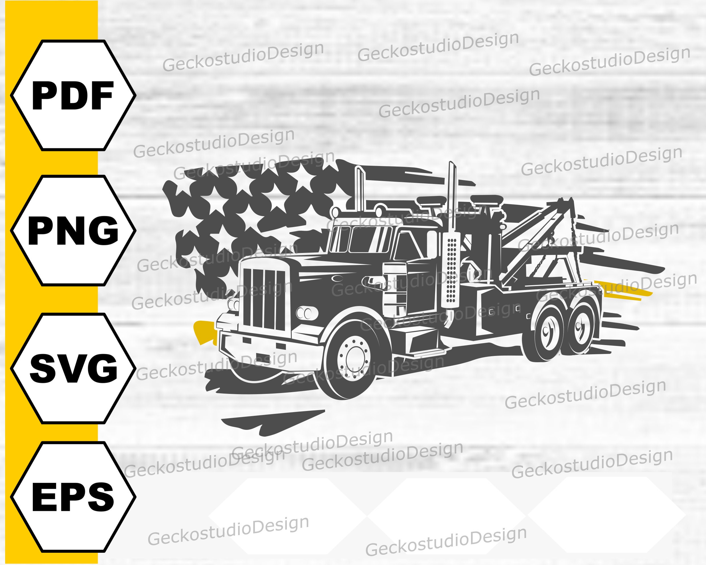 US Towing Truck Svg. Tow Life Svg. Wrecker Svg. Tow Truck Png. Rollback ...