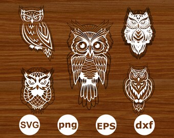 Sowa kontur svg - Etsy Polska