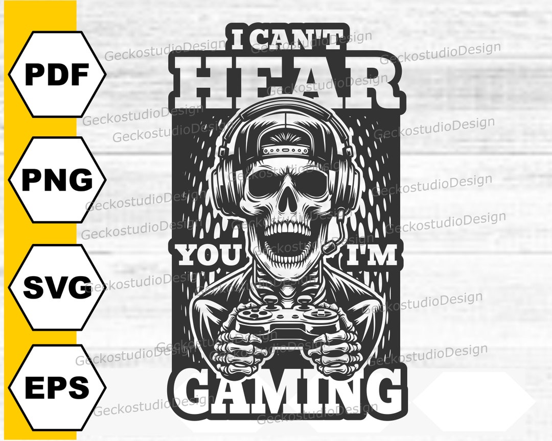 Funny Gamer Svg. Gamer Skeleton Silhouette. Skeleton Playing Video ...