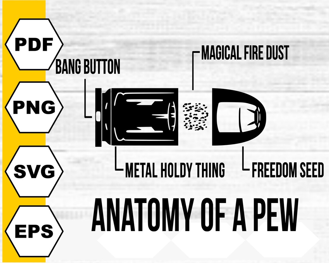 Anatomy of a Pew SVG, Anatomy of a Pew Silhouette . Anatomy of a Pew ...