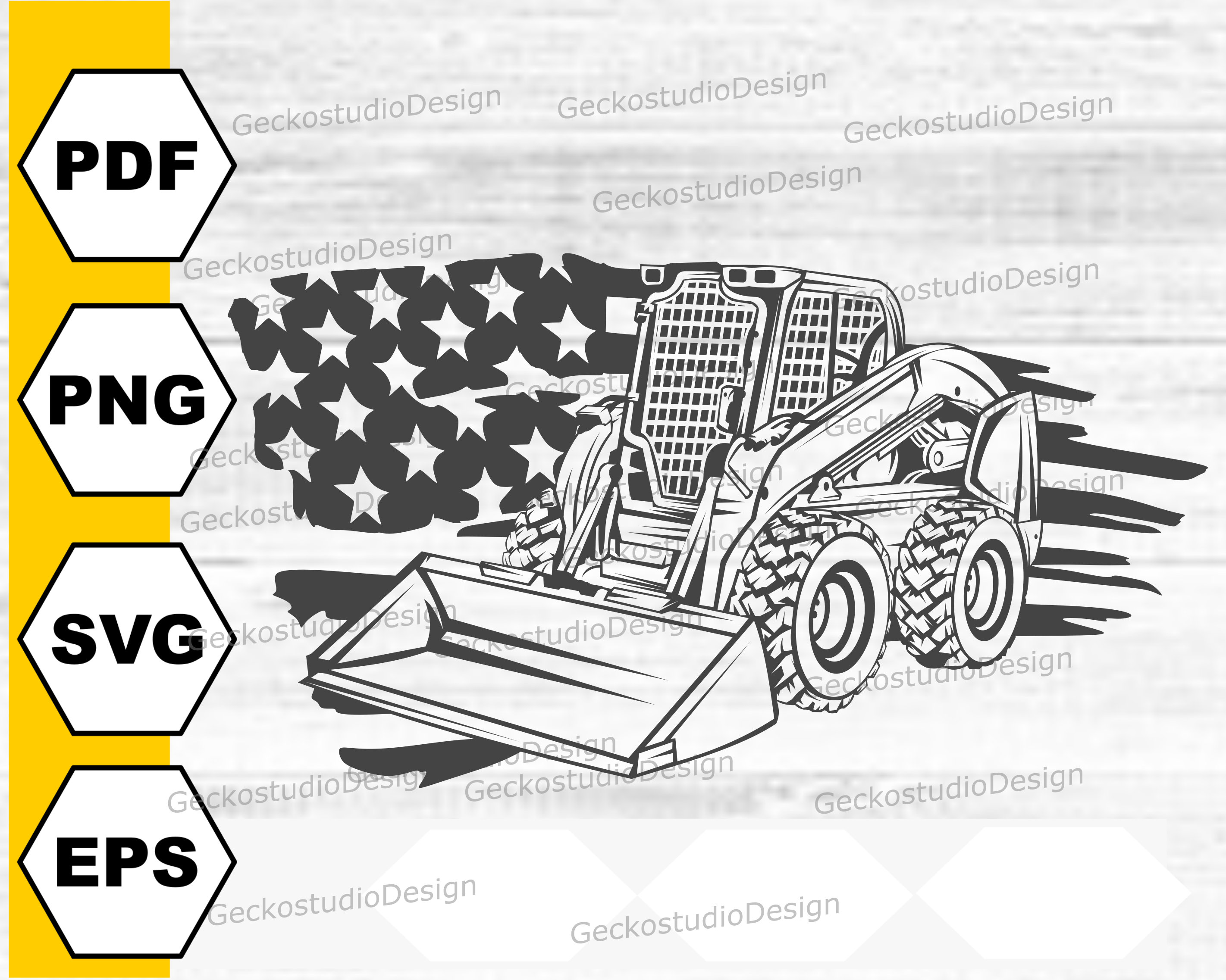 Skid Steer Loader Svg. Us Skid Steer Silhouette Cut Files. Skid Steer ...