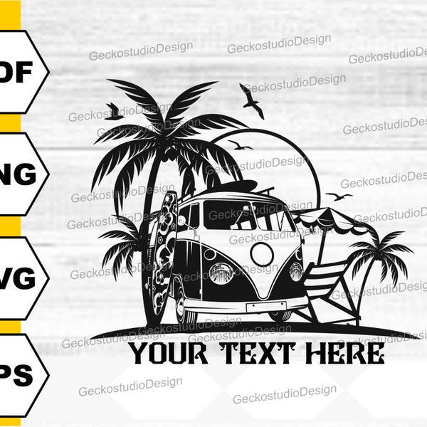 Hippie Van Svg - Etsy