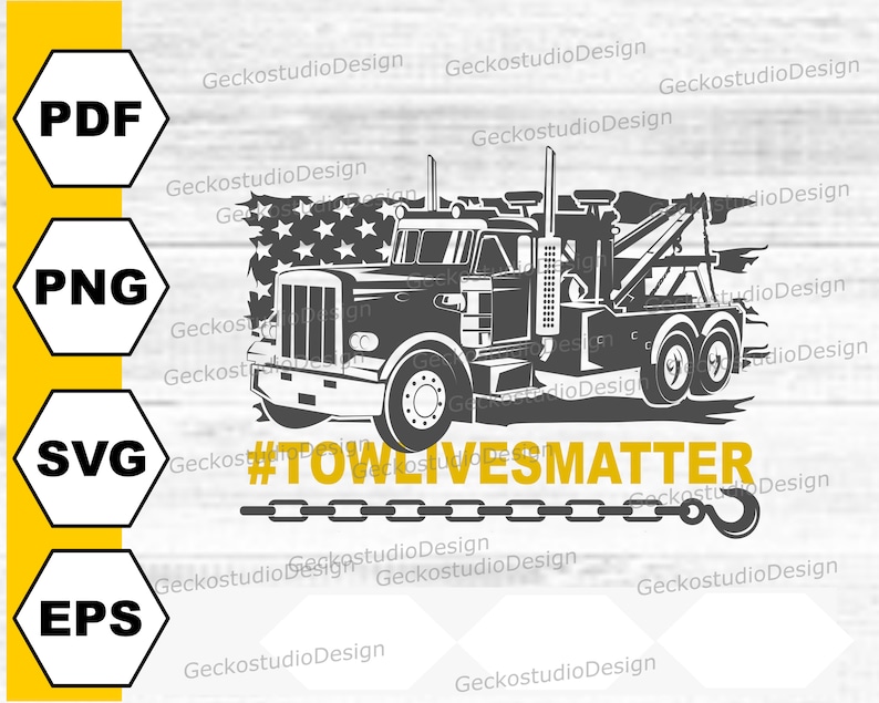 US Towing Truck Svg. Tow Life Svg. Wrecker Svg. Tow Truck Png. Rollback ...