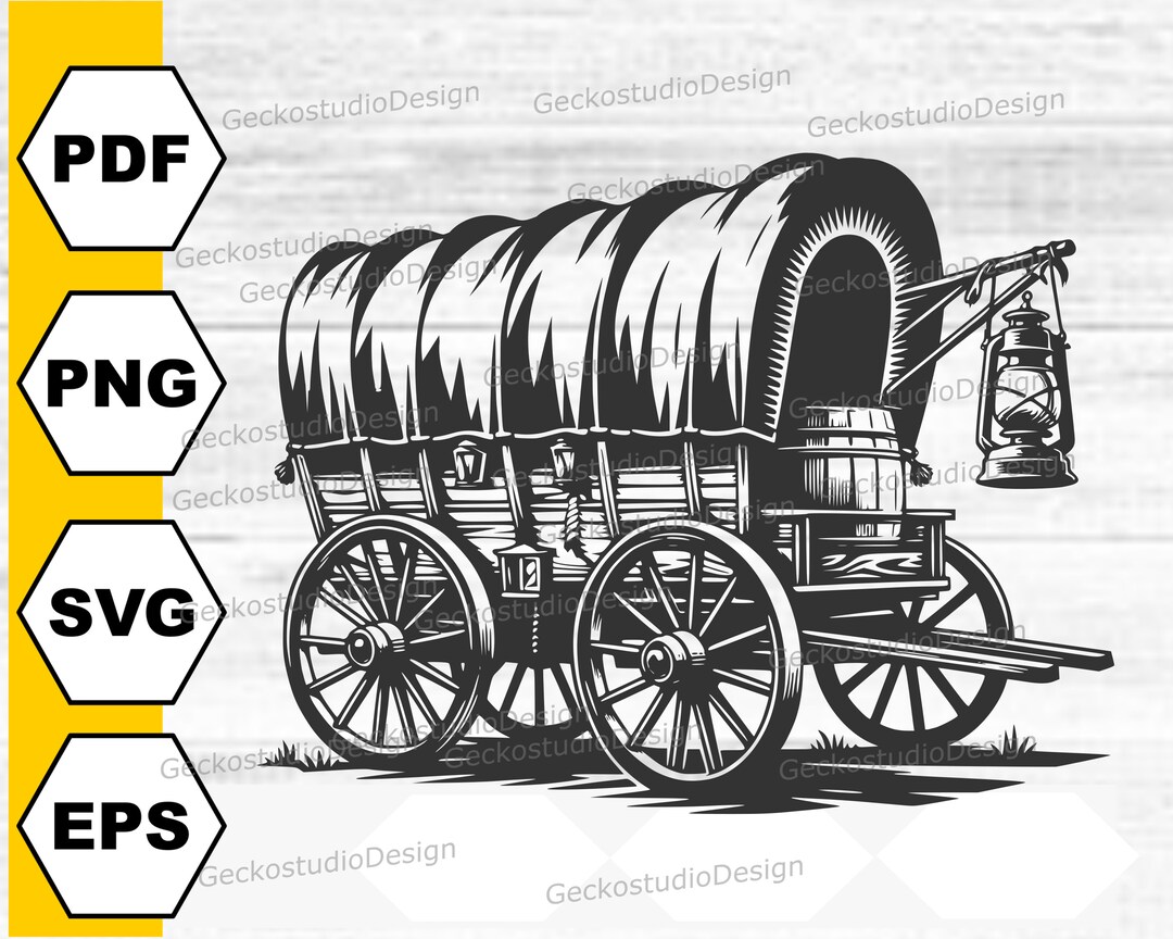 Horse Wagon Svg. Wagon Svg. Covered Wagon Silhouette Cut Files. West ...