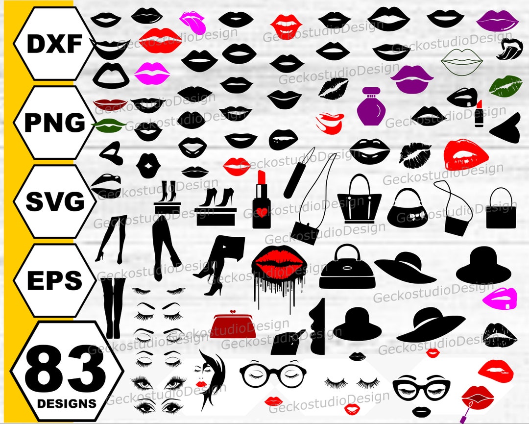 Women Lips Svg . Women Face Svg . Lips for Cricut . Lipstick Svg ...