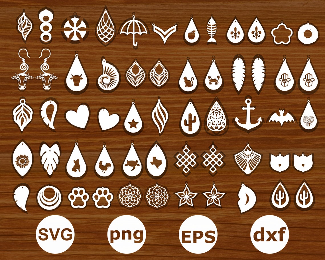 Earring Svg. Earring Cut Fies. Earring Svg Bundle. Earring | Etsy