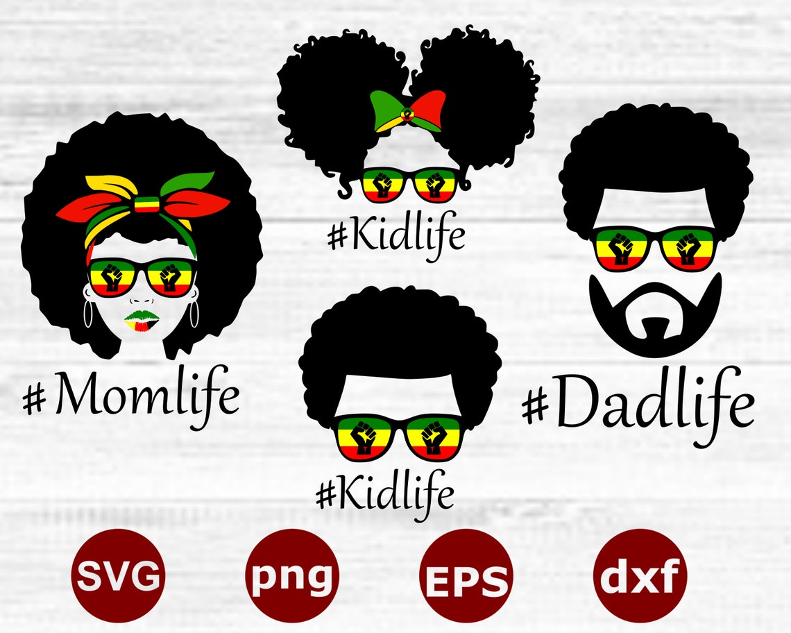 Afro Family Life Svg Afro Momlife Afro Daughter Svg, Mom Life Kid Life ...
