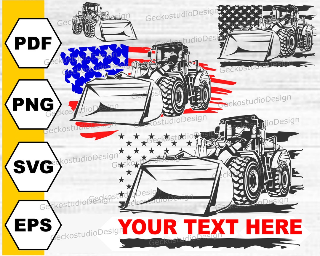 US Wheel Loader Svg. Bolldozer Svg. Heav Equipment Svg. Dozer Svg ...