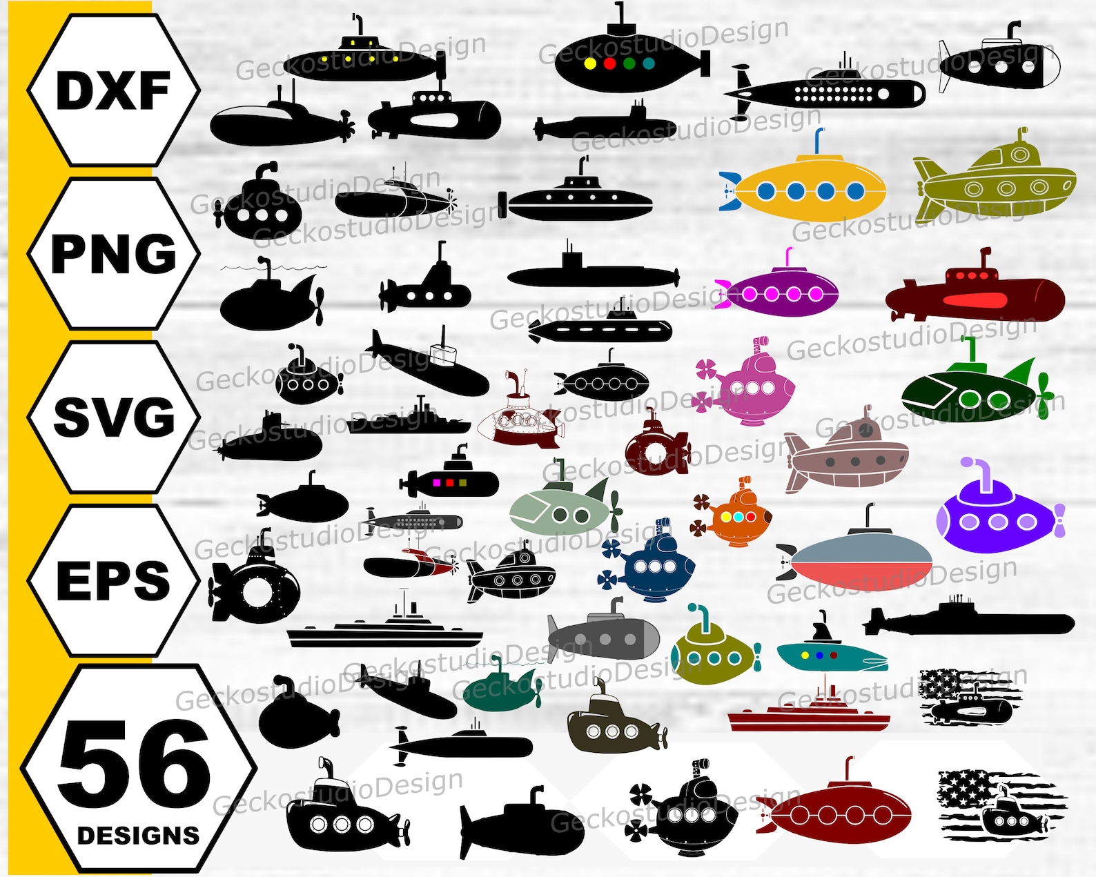 Submarine Svg . Submarine Silhouette . Submarine Clipart . Submarine ...