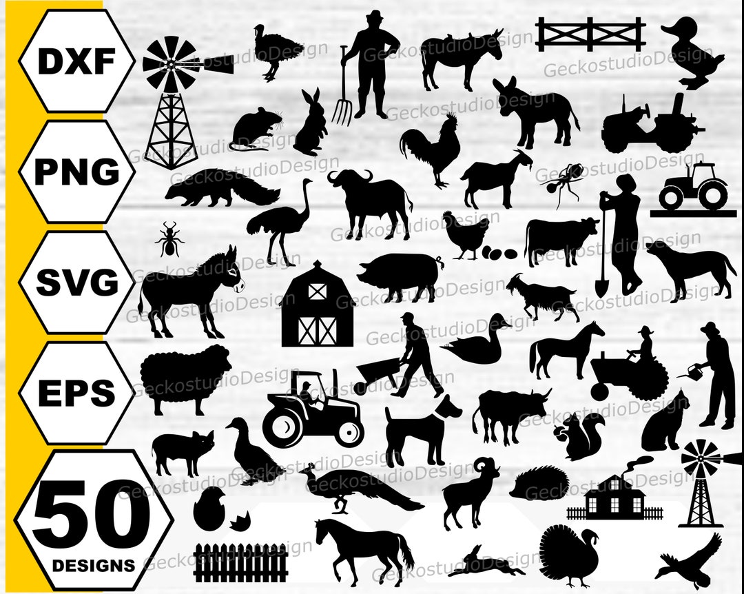Barn Svg .farm Svg. Farm Animal SVG -animal Silhouette - Farm Animal ...