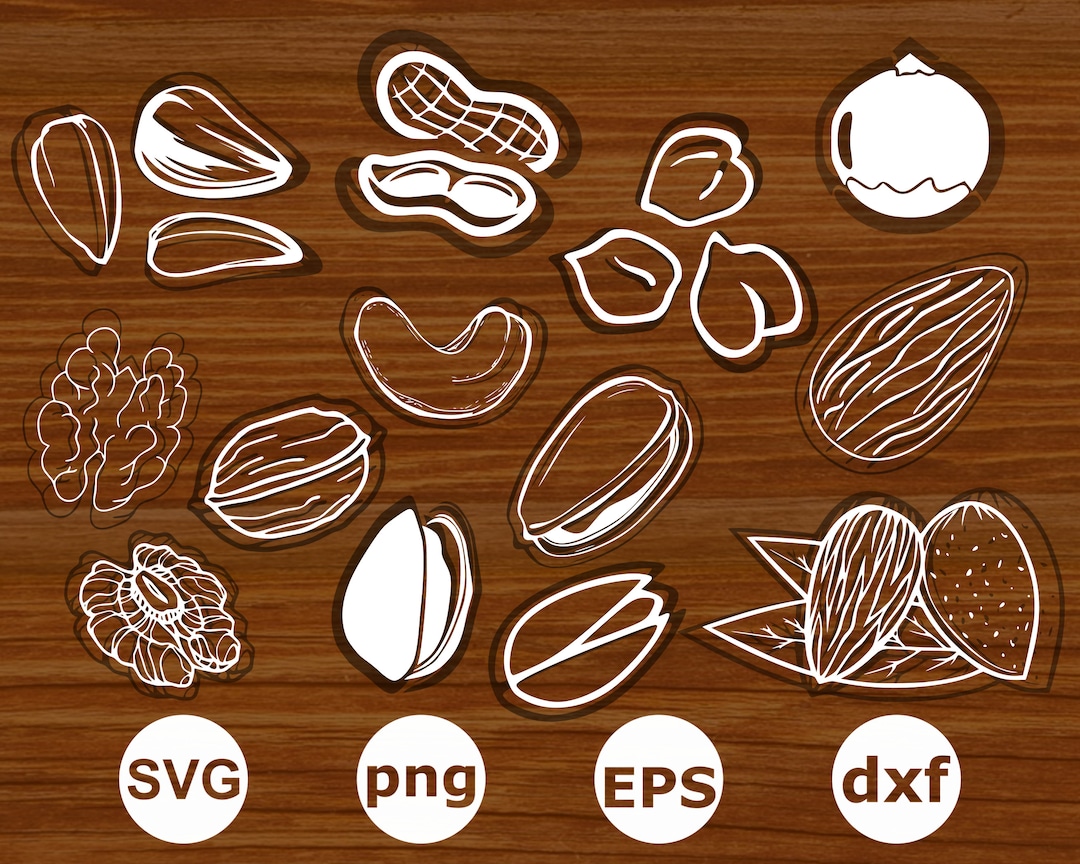 Nuts Svg . Nuts Silhouette . Nuts Cut Files . Nuts Clipart . Nuts ...