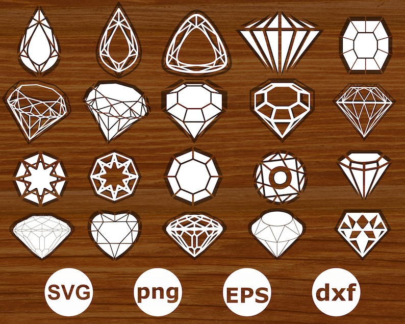 Diamond Svg. Diamond Cut Files. Diamond Silhouette. Diamond - Etsy