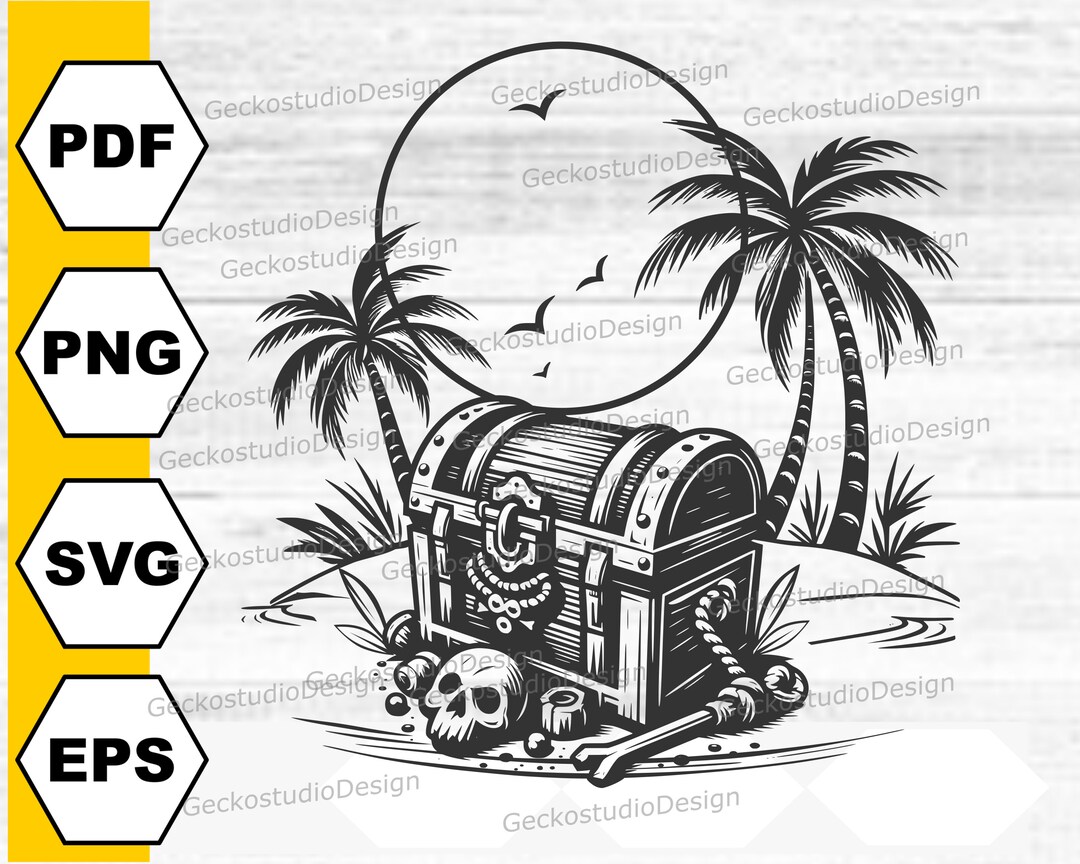 Treasure Chest Svg. Treasure Svg. Treasure Island Svg. Underwater Gold ...